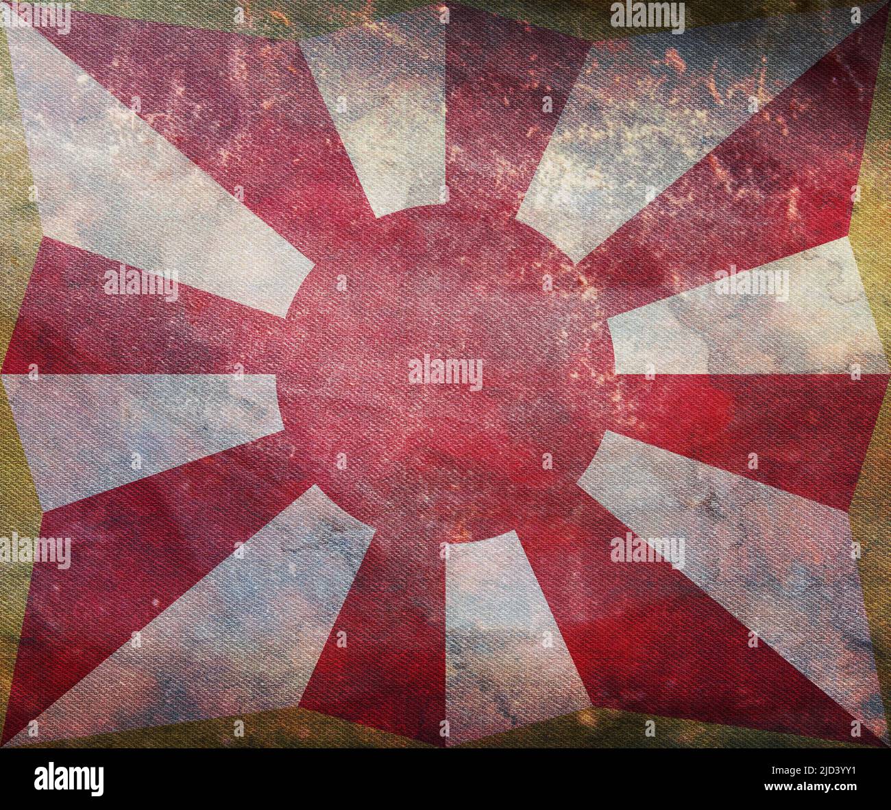 Top view of retro flag Self Defense Forces, Japan with grunge texture ...