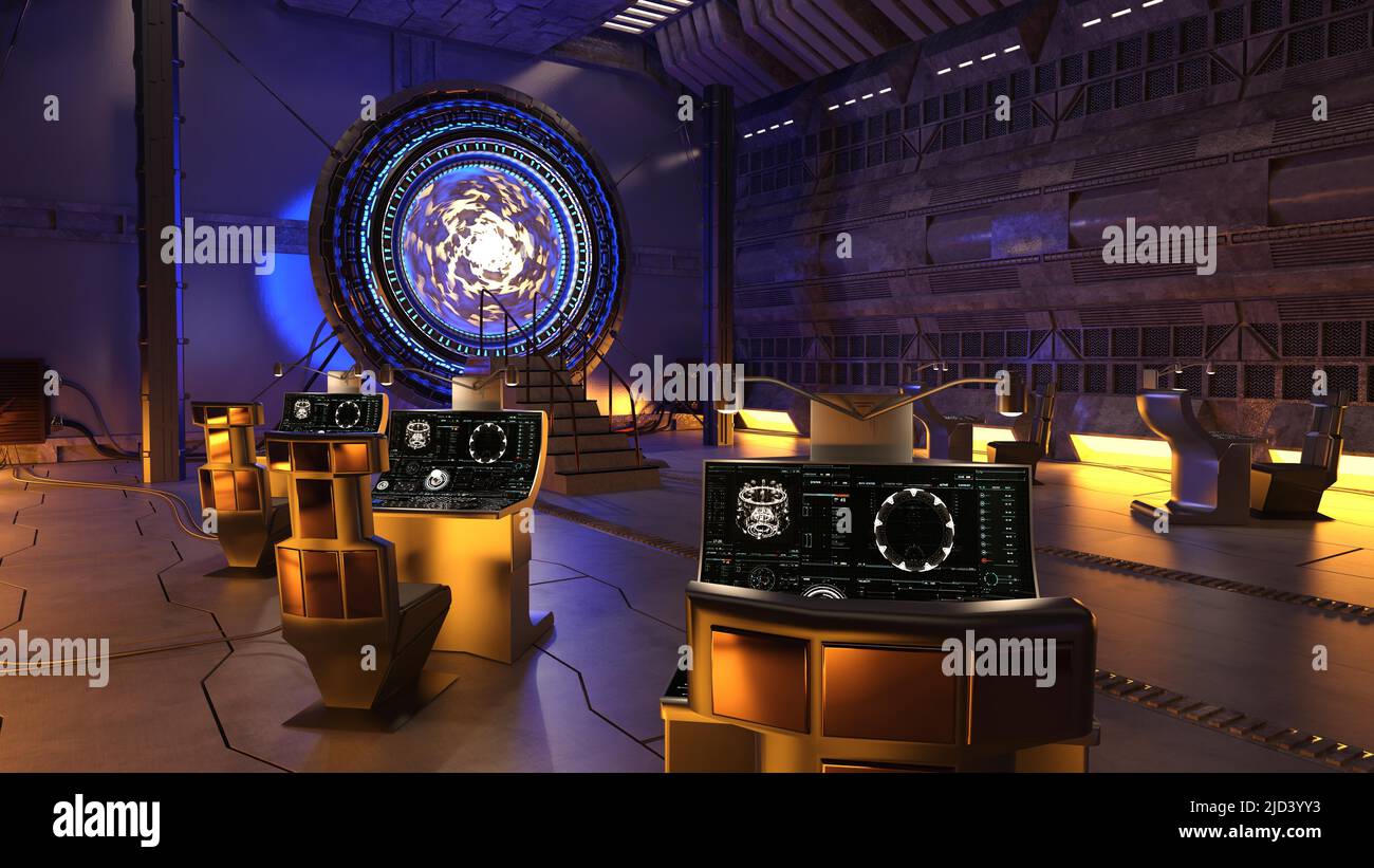3D-illustration of a stargate for dimension travel Stock Photo - Alamy