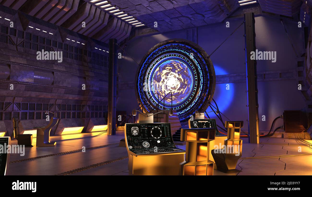 3D-illustration of a stargate for dimension travel Stock Photo - Alamy