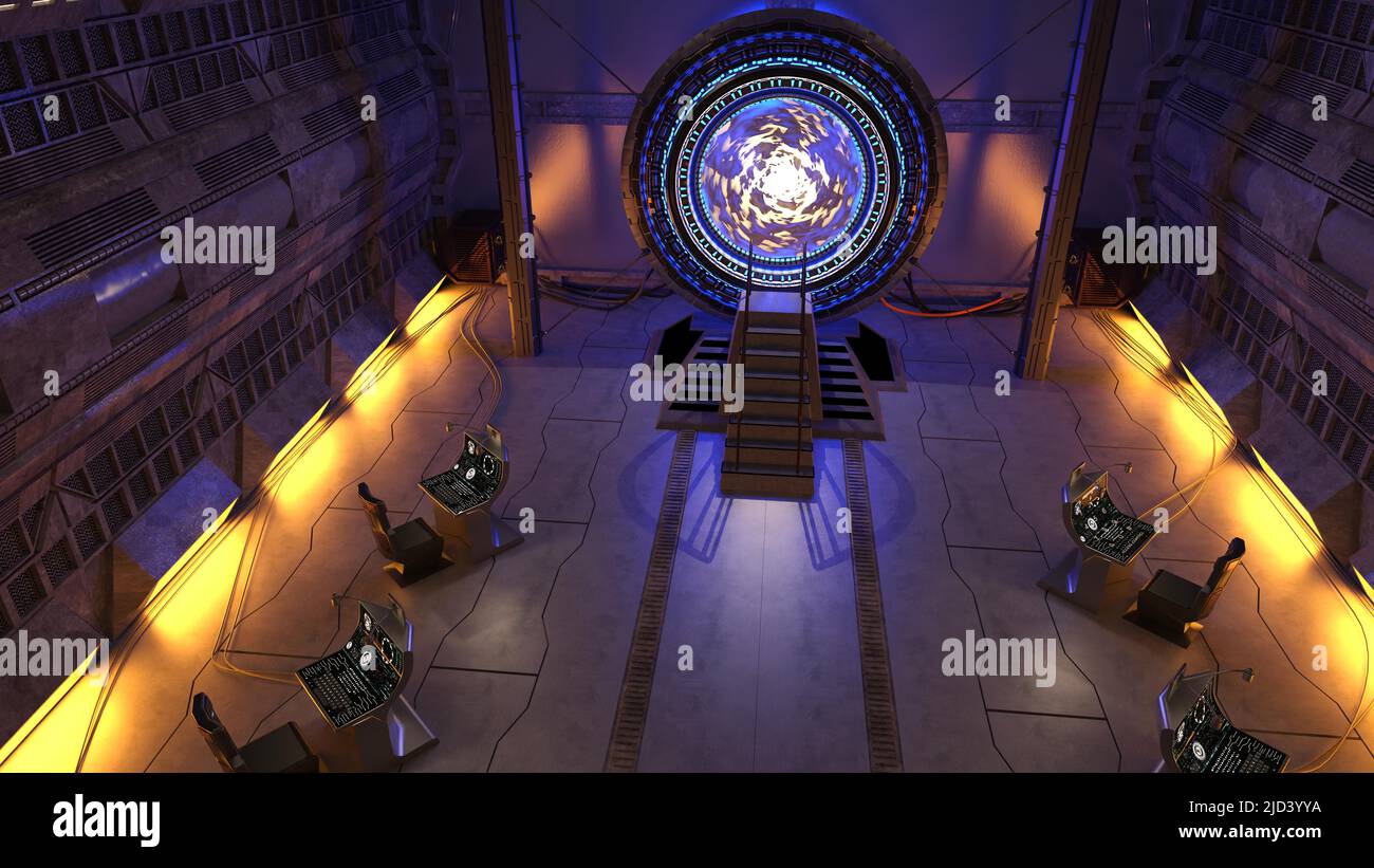 3D-illustration of a stargate for dimension travel Stock Photo - Alamy