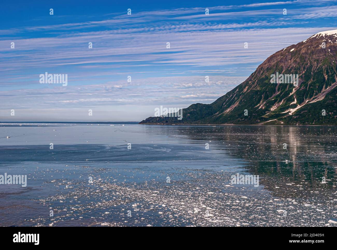 Disenchantment Bay, Alaska, USA - July 21, 2011: Looking out towards ...