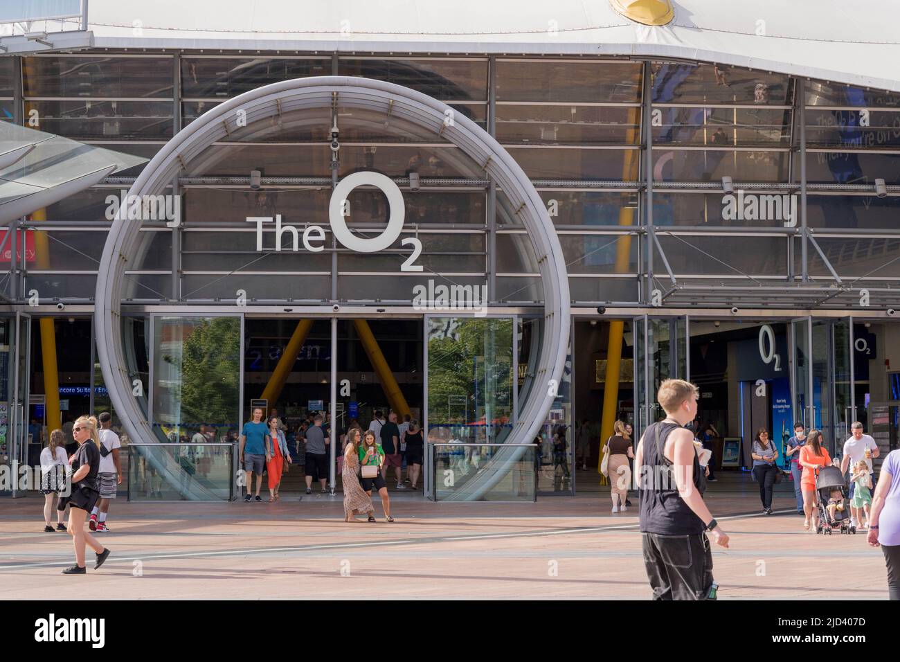 O ring framed entrance to the O2 Arena at north Greenwich peninsular ...