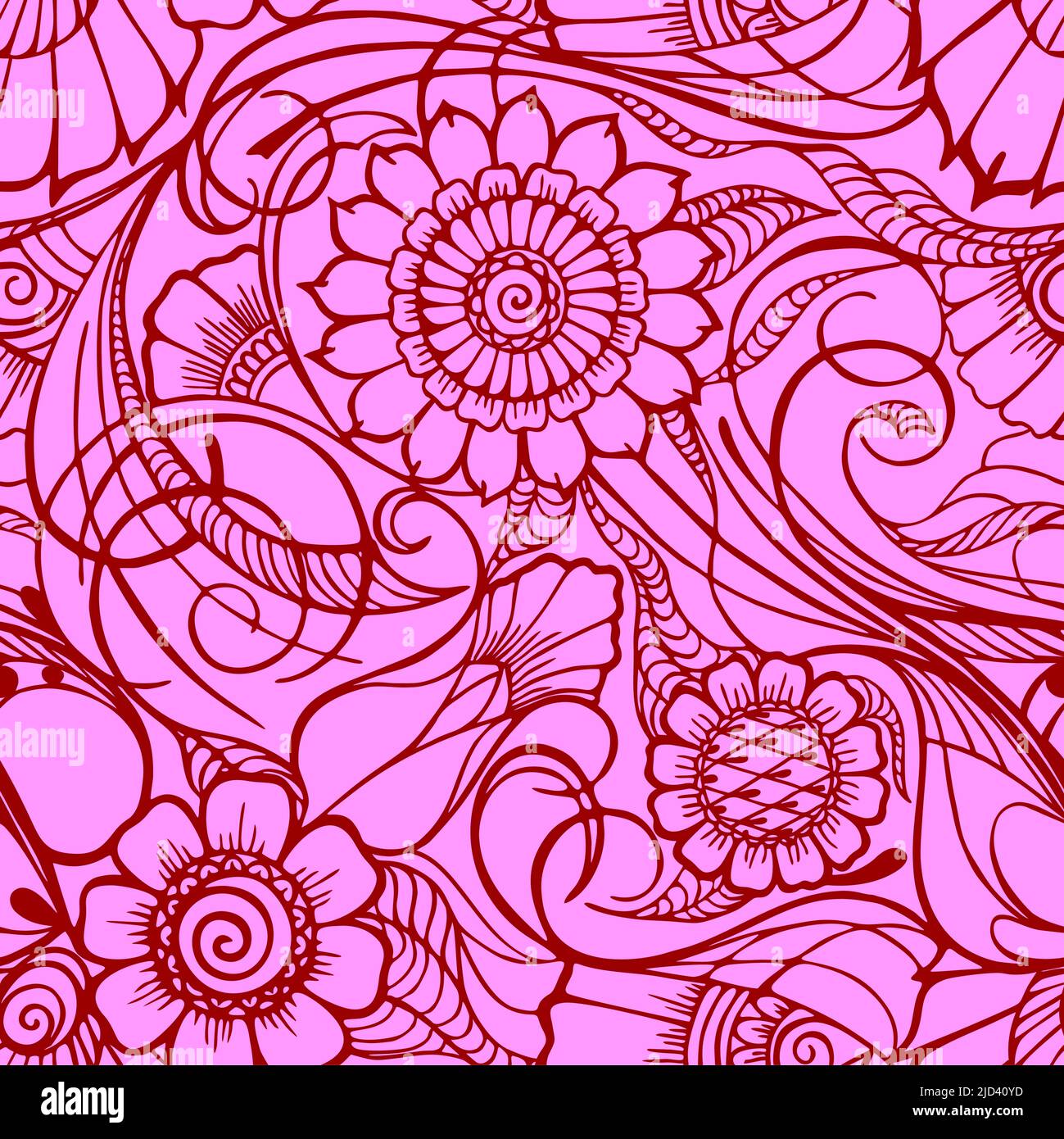 Seamless pink flower lace Stock Vector Images - Alamy