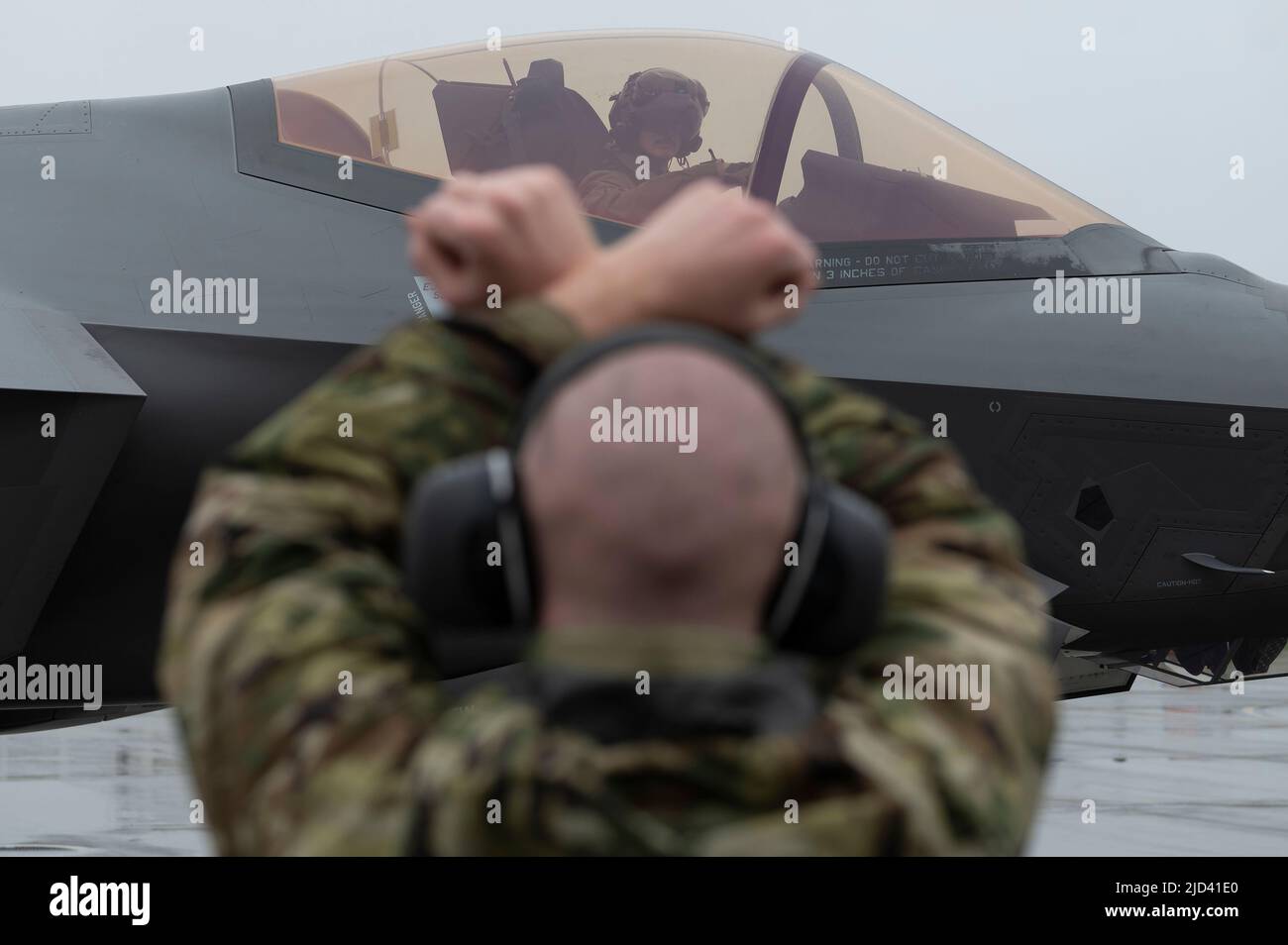 A U.S. Air Force F-35A Lightning II fighter pilot assigned to the 356th ...