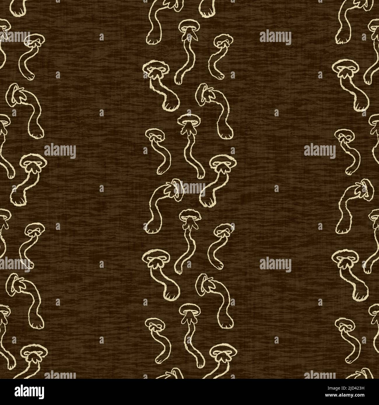 Mushroom linen effect texture seamless pattern. Woven fungus forest for ...