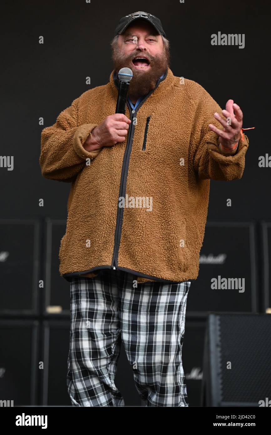 Actor Brian Blessed onstage at Bloodstock Open Air, Catton Hall on ...