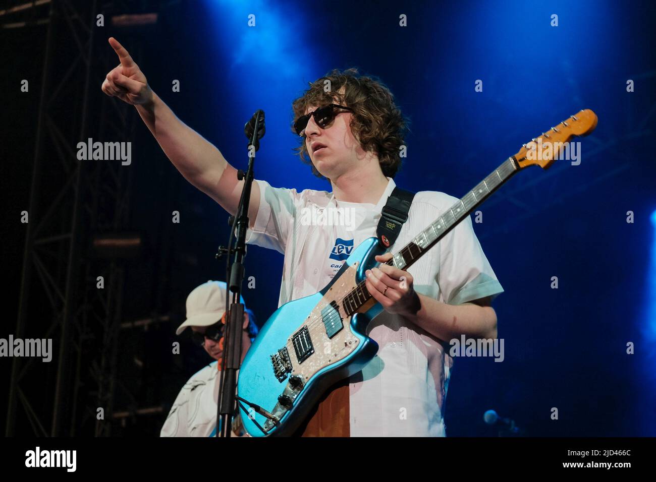 Newport, UK. 17th June, 2022. Jack Cochrane, vocalist and lead ...