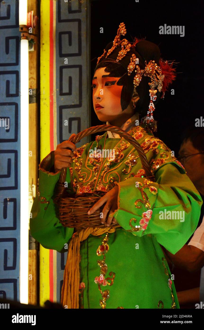 Thai people of chinese descent acting playing present traditional ...