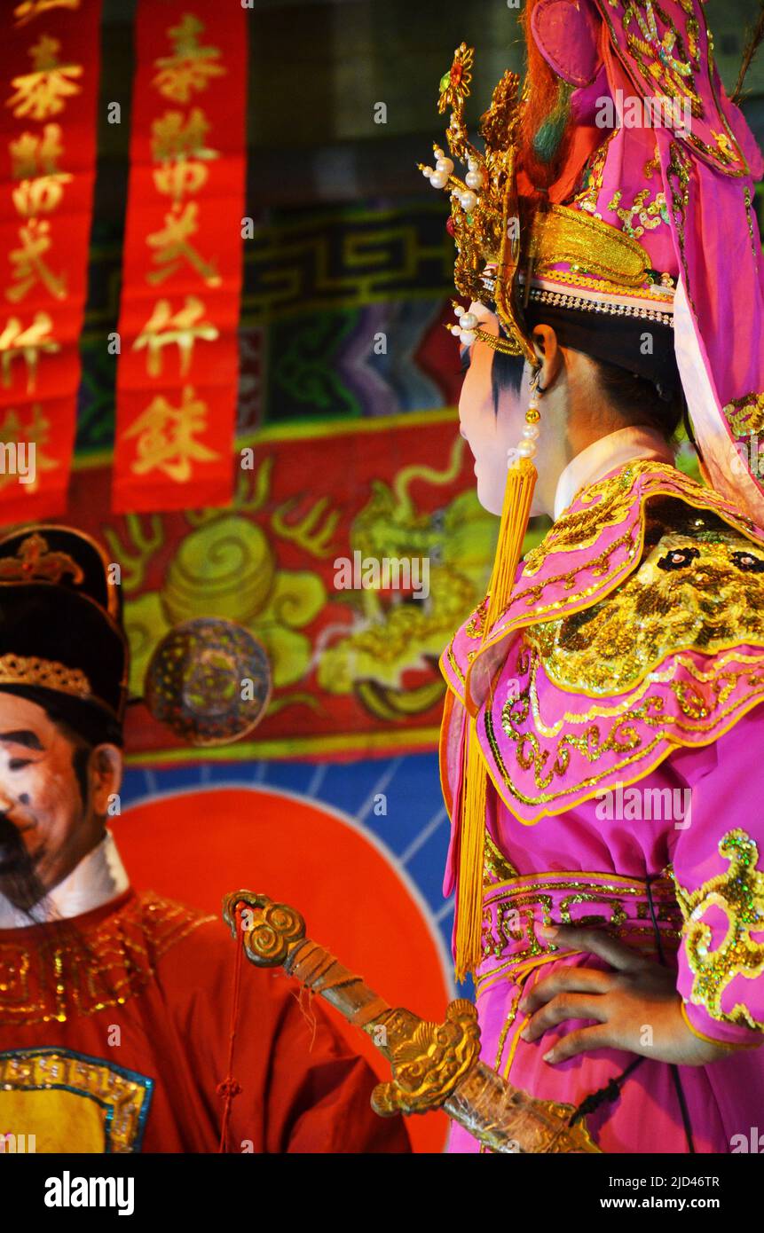 Thai people of chinese descent acting playing present traditional ...