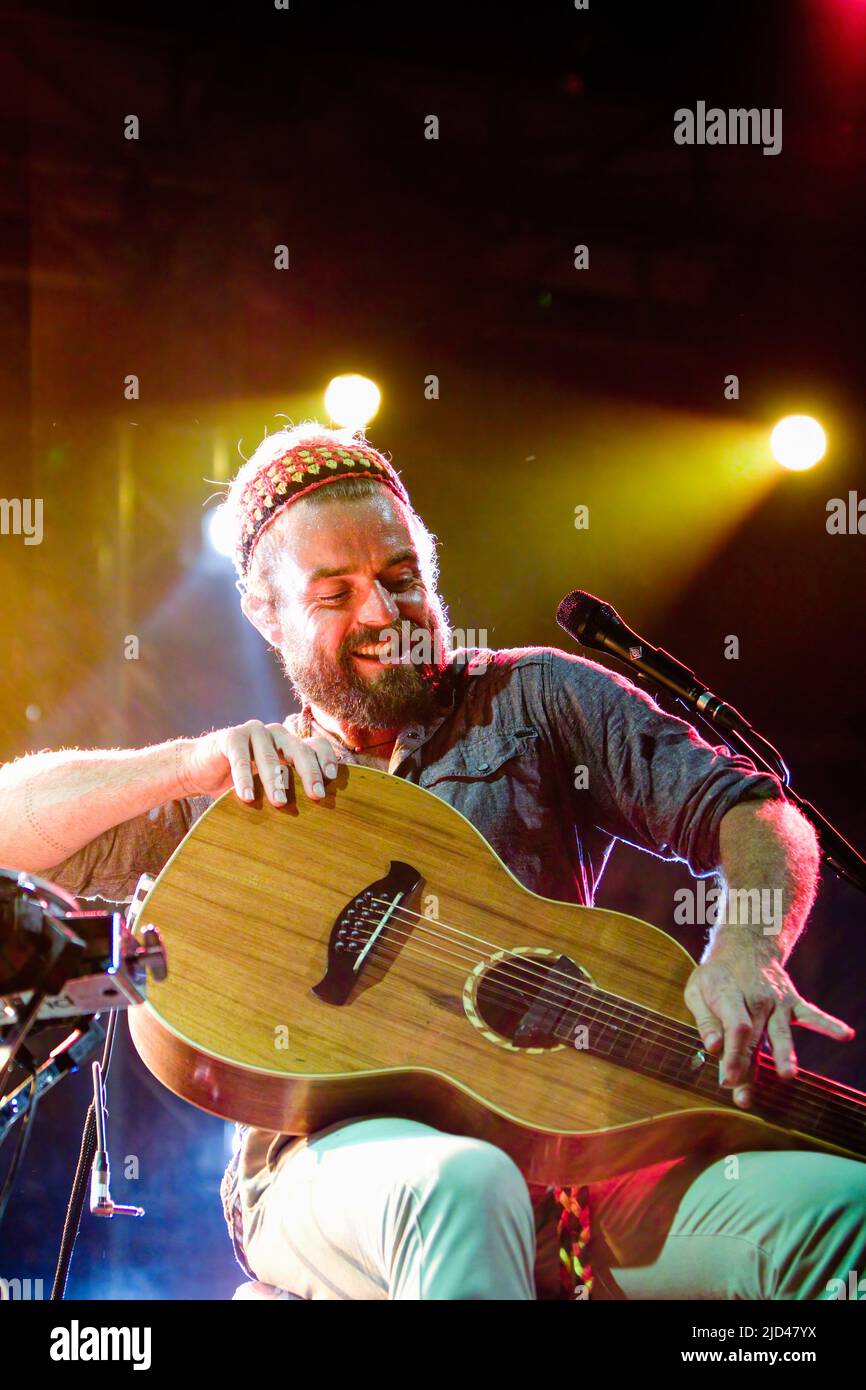 Xavier Rudd of Xavier and the Hum Musical band performs live on stage ...