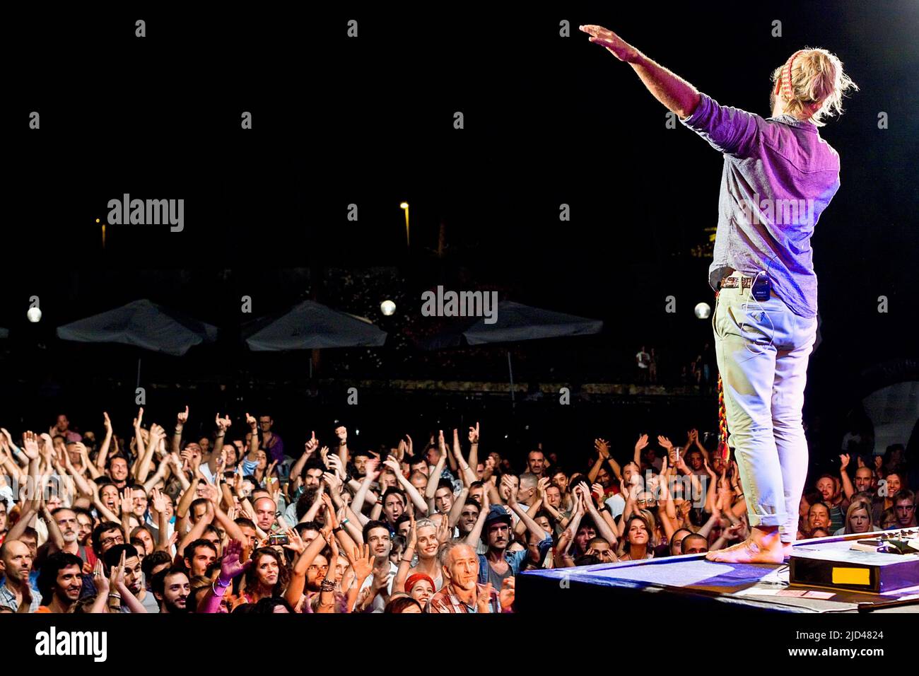 Xavier Rudd of Xavier and the Hum Musical band performs live on stage ...