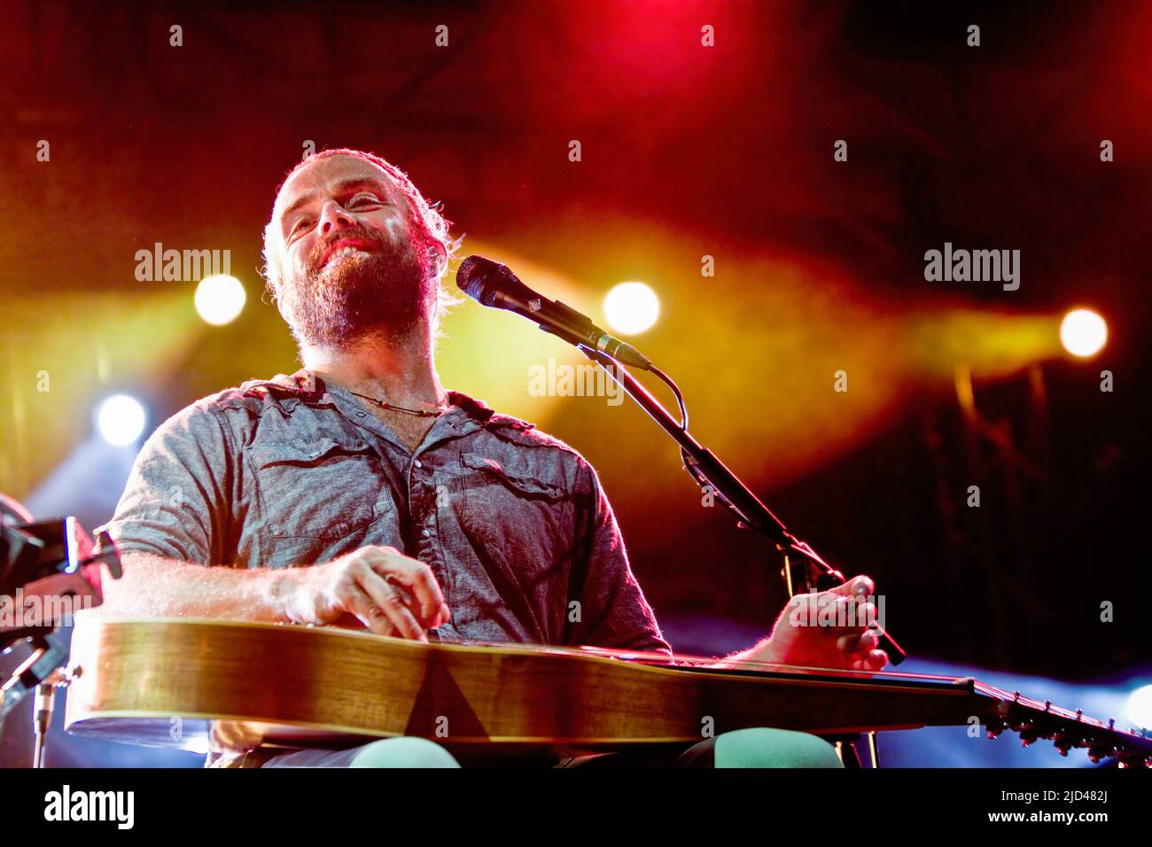 Xavier Rudd of Xavier and the Hum Musical band performs live on stage ...
