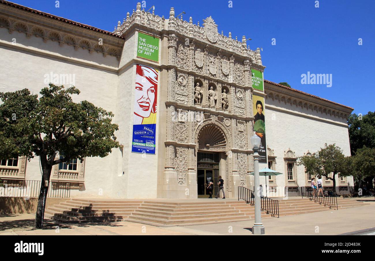 San Diego Museum of Art, opened in 1926, main entrance, in Balboa Park ...