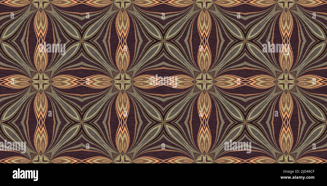 Earthy colours retro sixties geometric seamless border pattern in ...