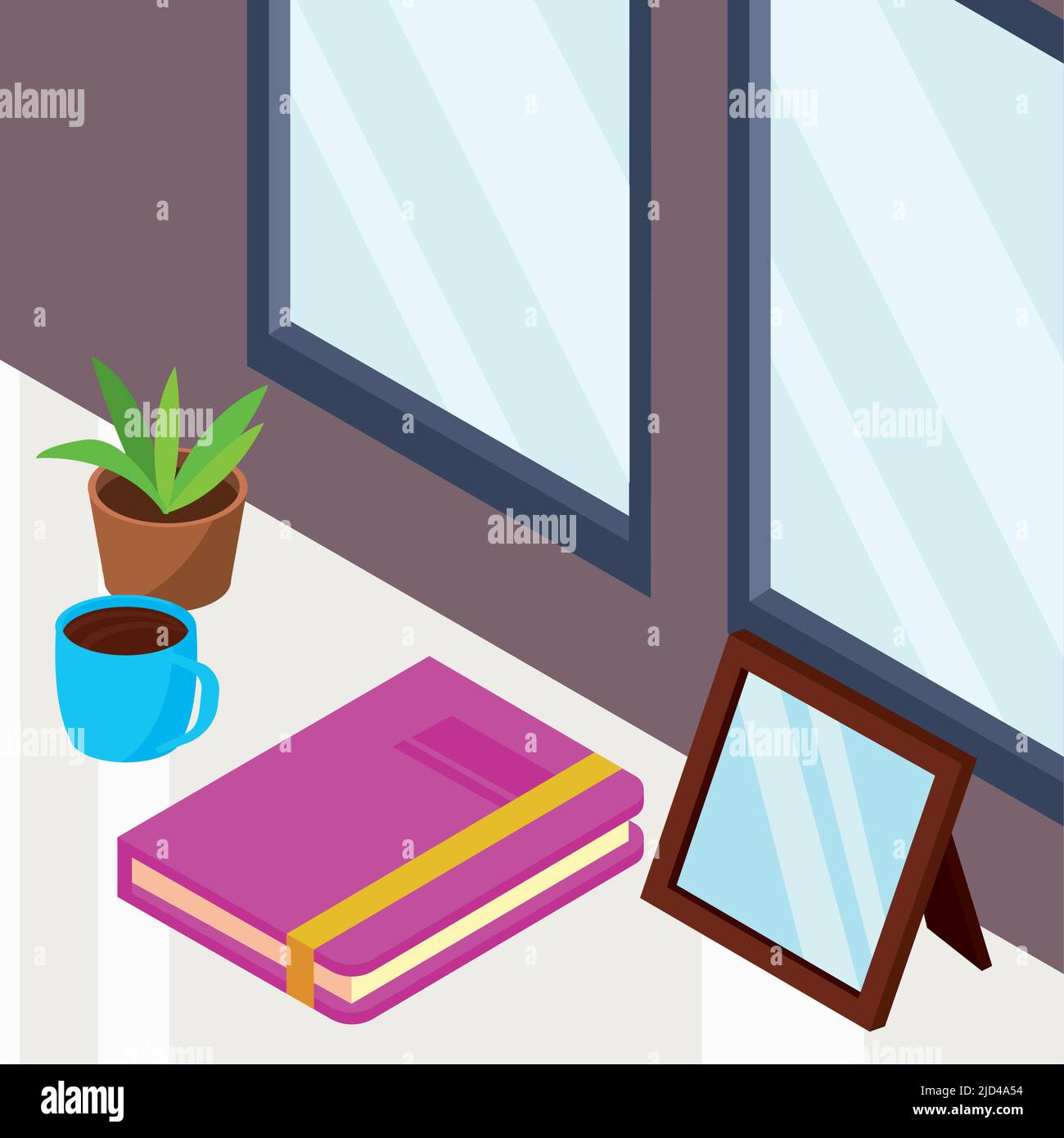 isometric work desktop illustration Stock Vector Image & Art - Alamy