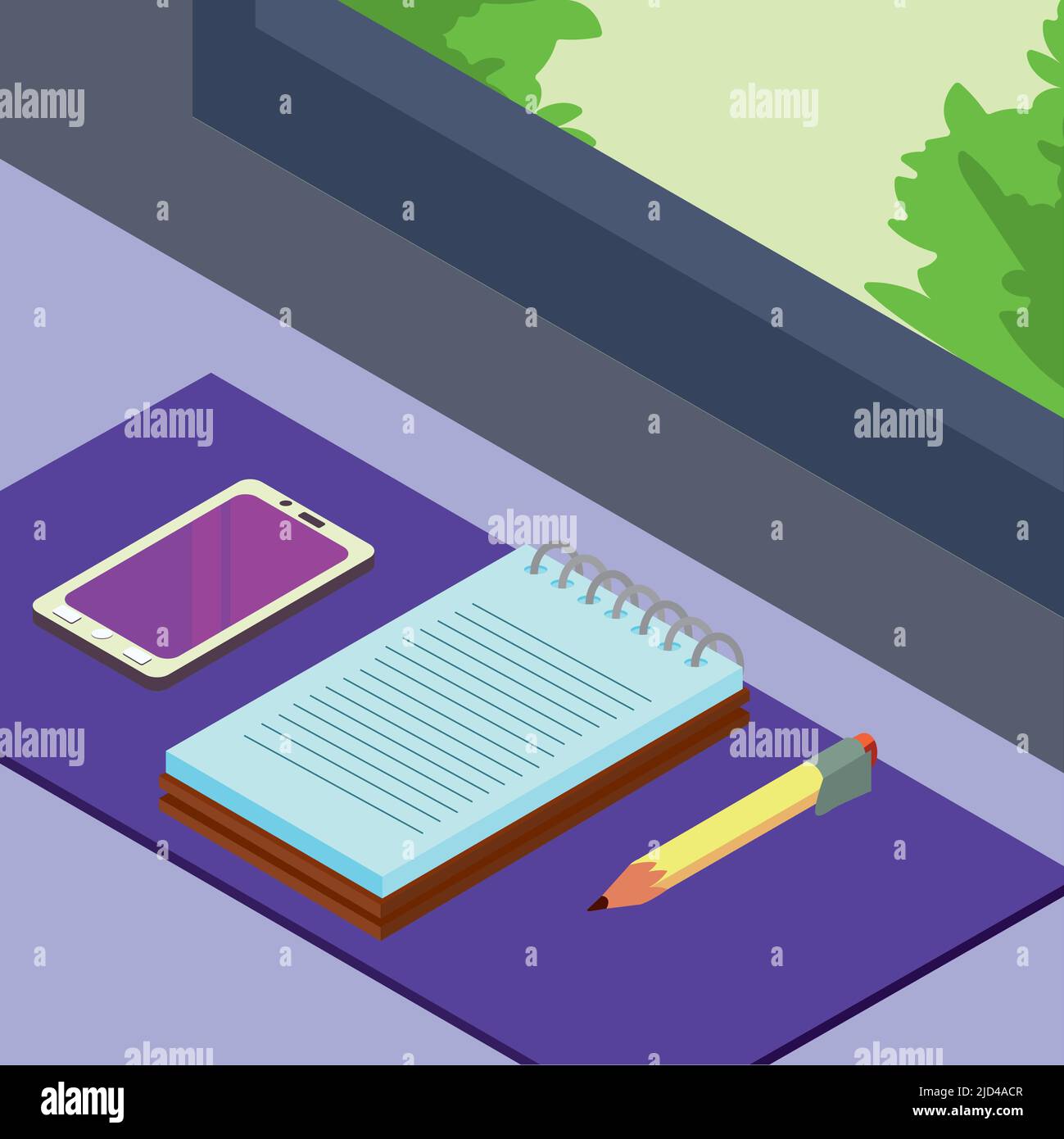 Note on desktop paper Stock Vector Images - Alamy