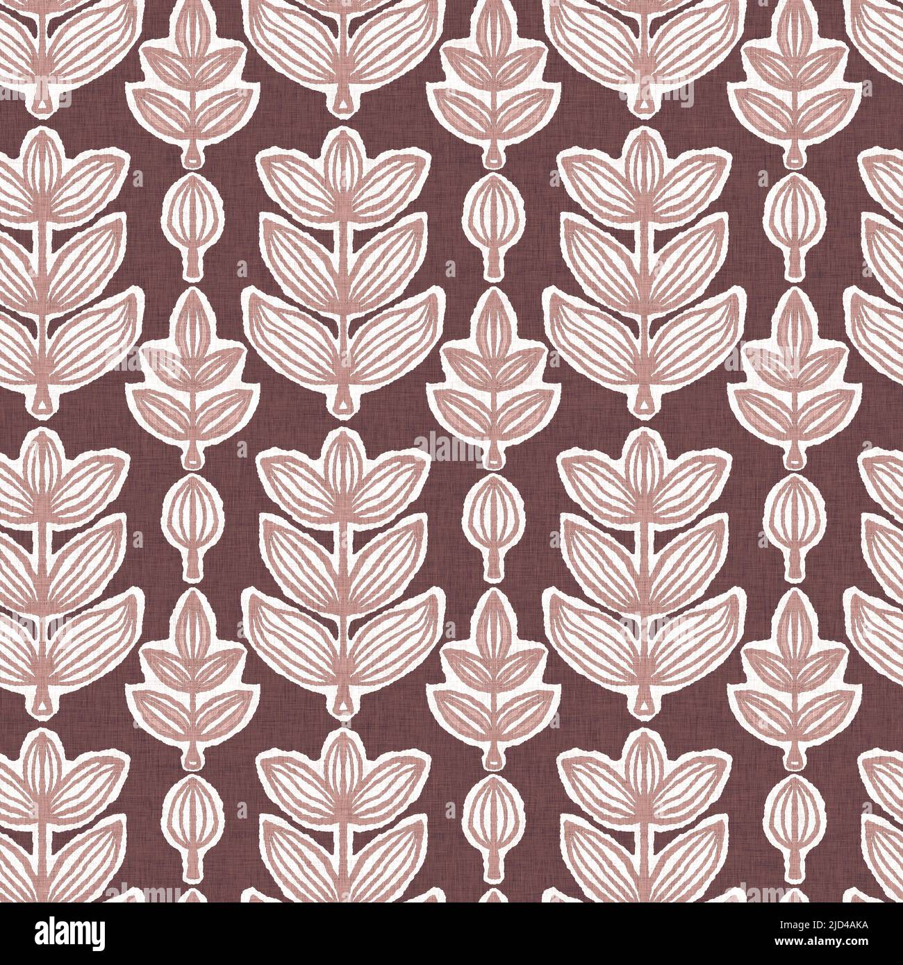 Gender neutral pink foliage leaf seamless raster background. Simple ...