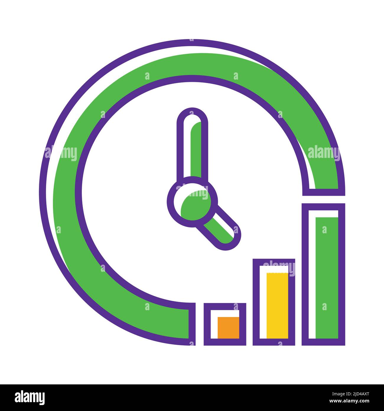 Time symbol vector image. Clock with trend chart business measurement ...