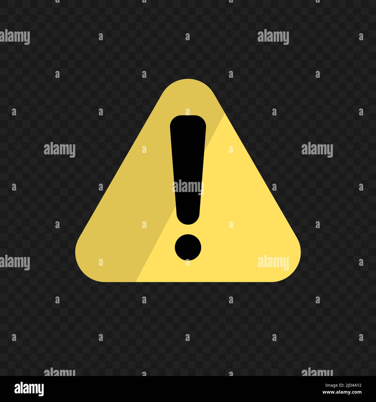 Caution mark icon isolated on black transparent background. Exclamation ...