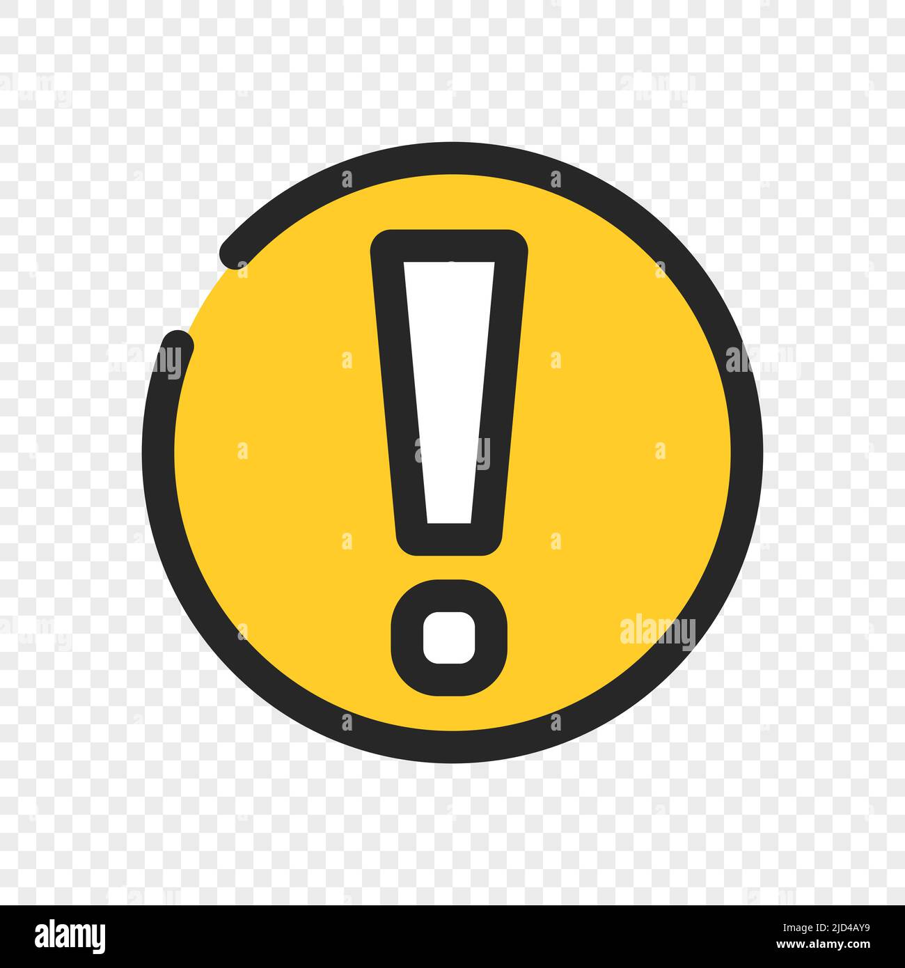 Round warning mark icon. Caution or danger. Editable vector Stock ...
