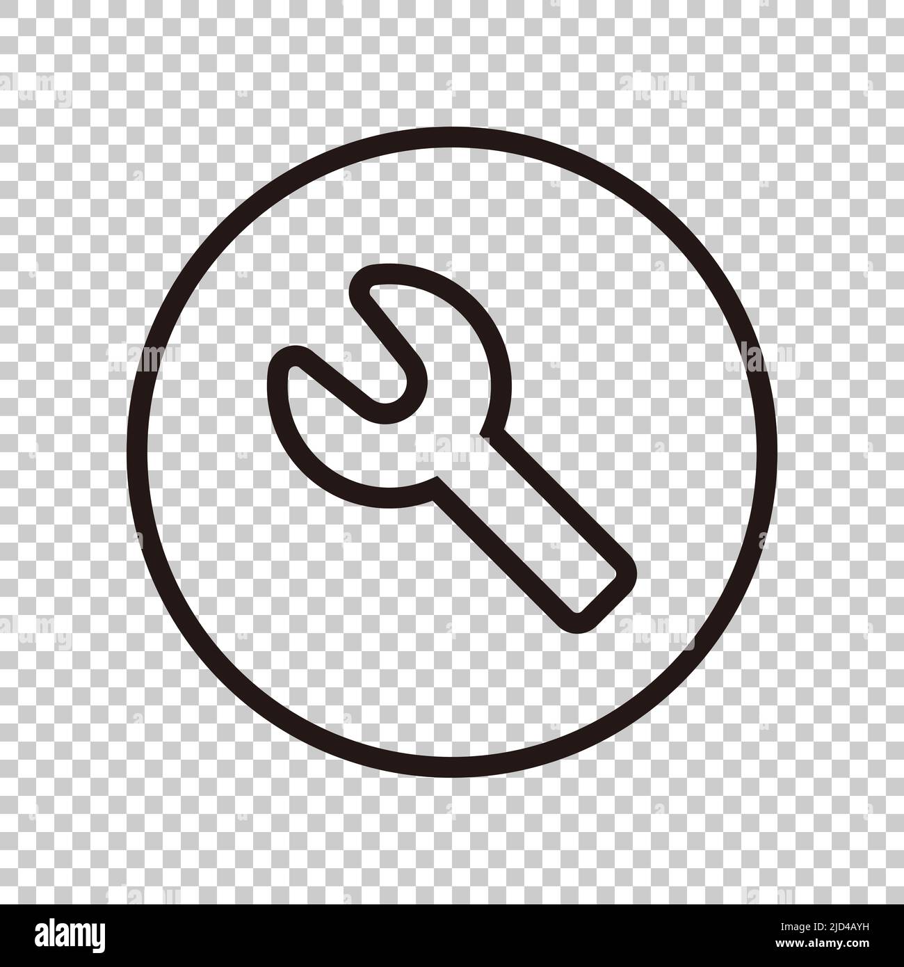 Spanner round icon isolated on transparent background. Settings button ... Spanner round icon isolated on transparent background. Settings button ...