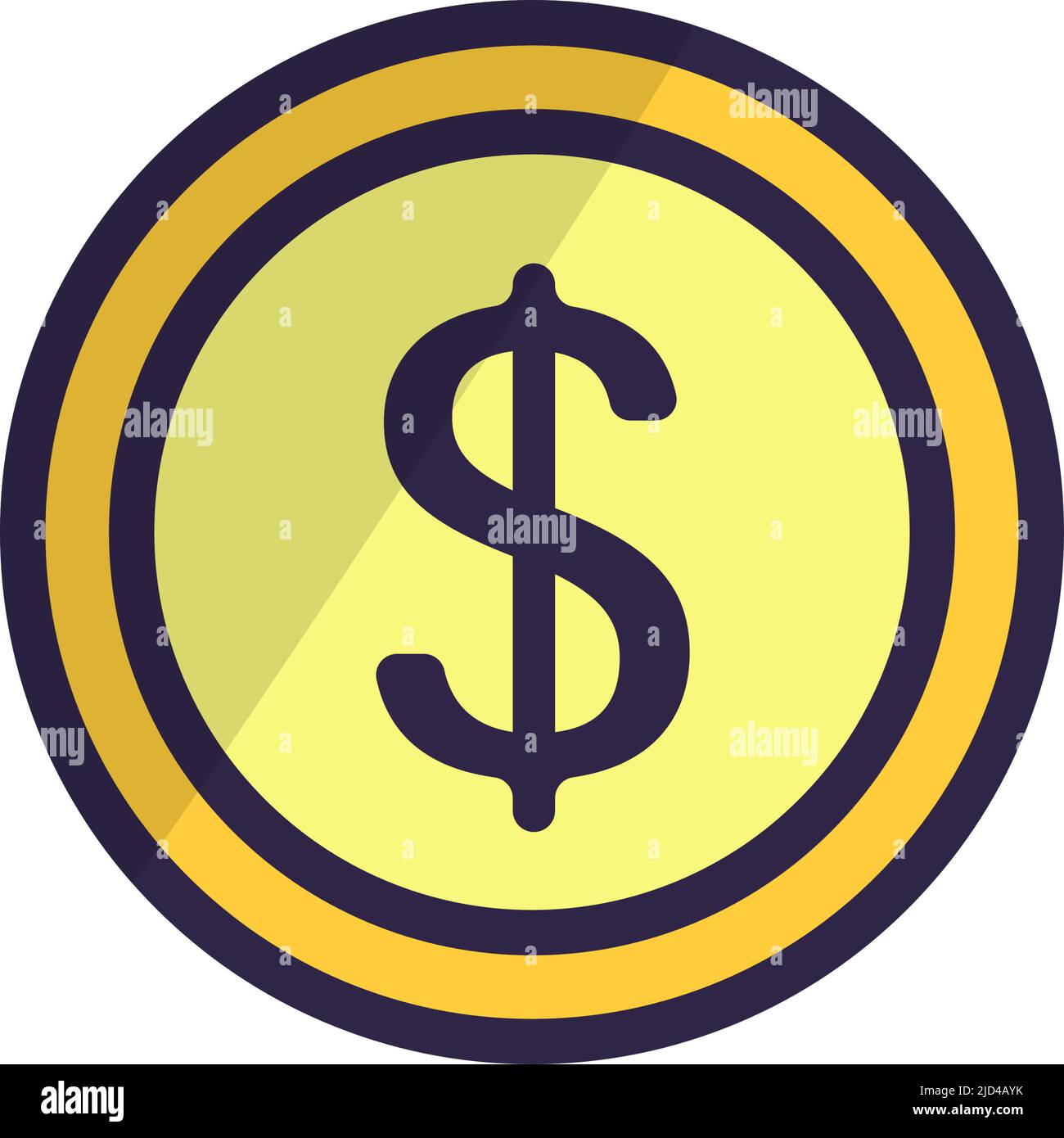 Modern dollar coin icon. Income and earning. Editable vector Stock ...