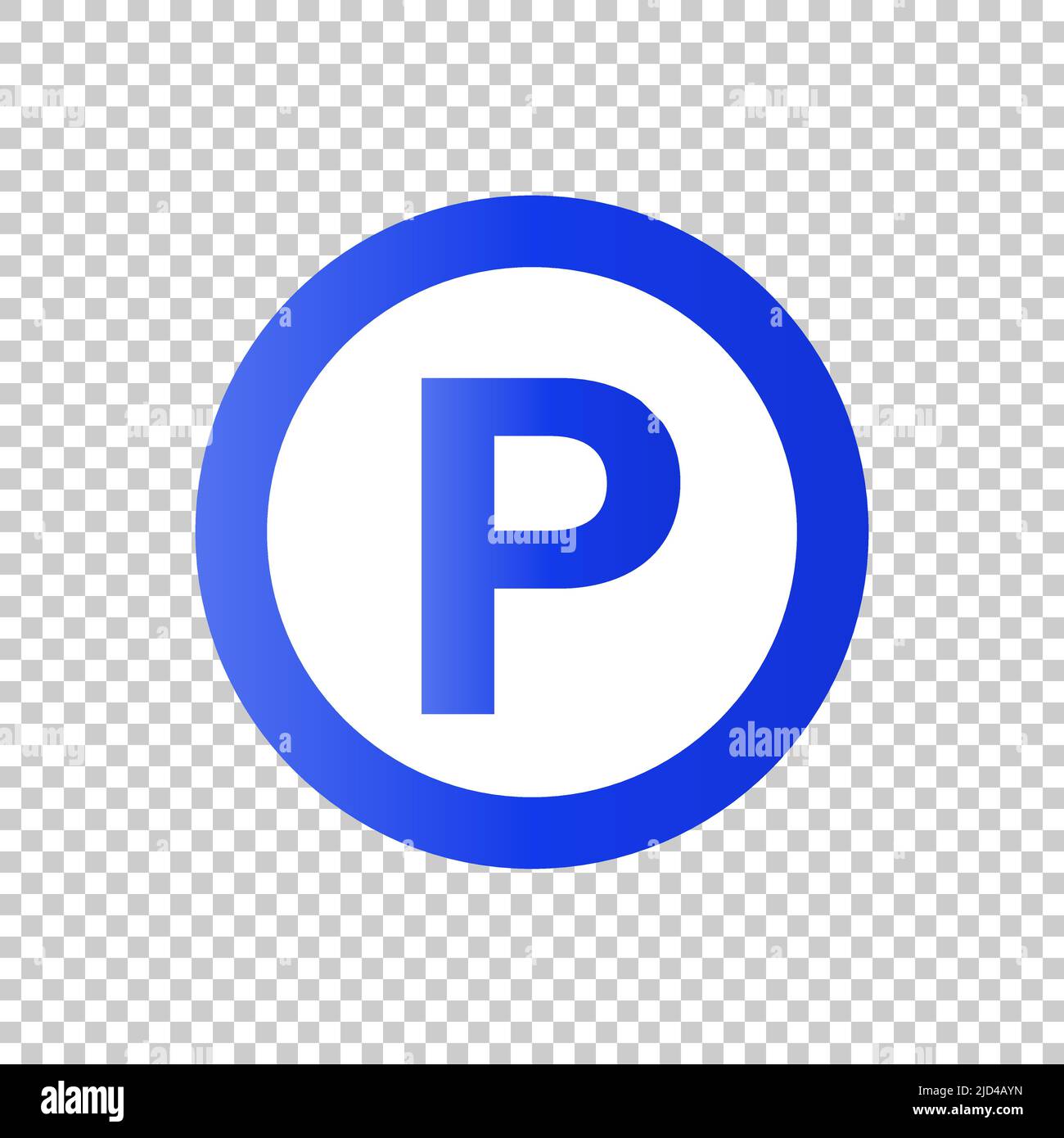 Round parking icon isolated on transparent background. Parking sign ...
