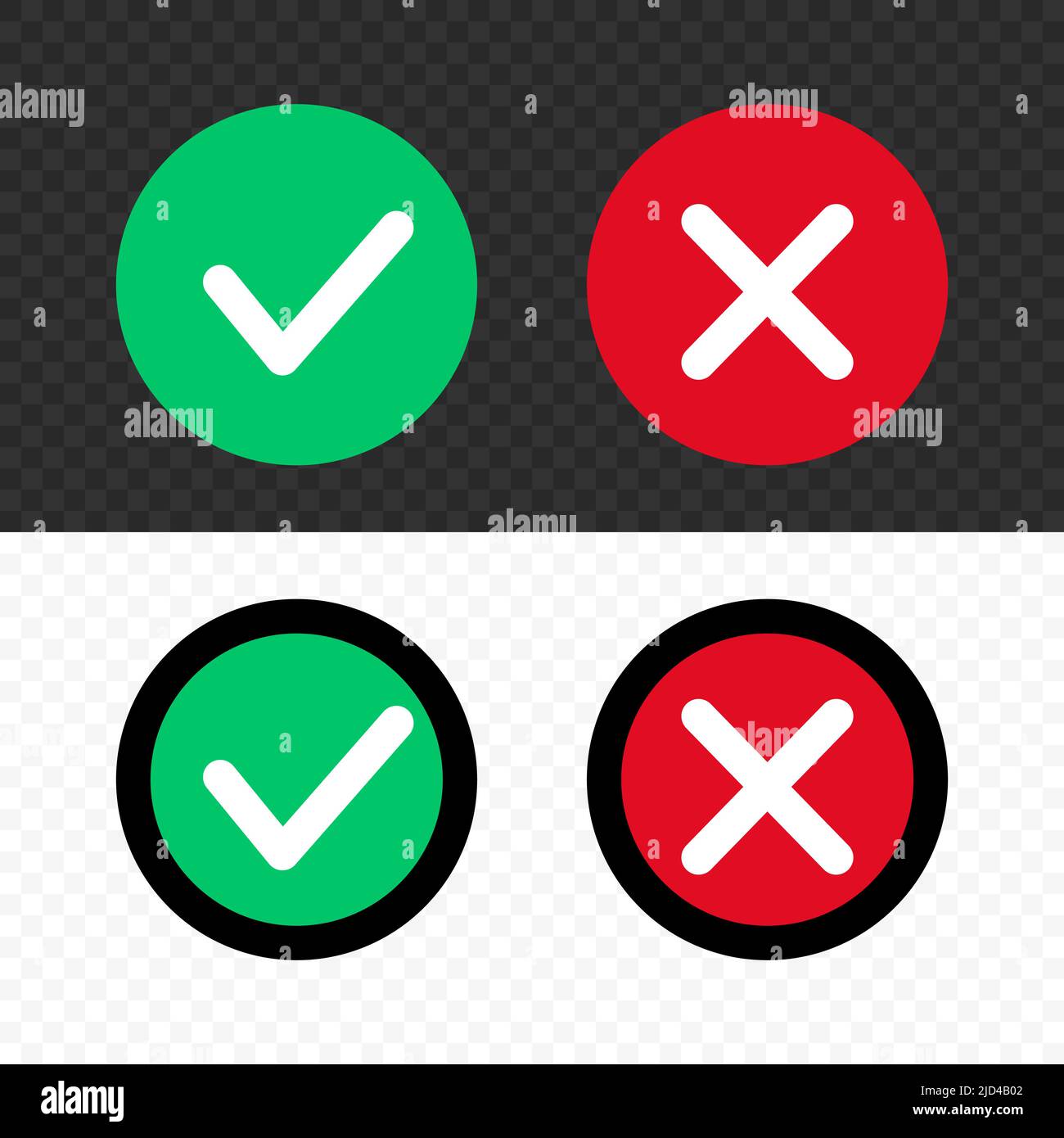 Set of check and cross mark icons in different styles. Editable vector Stock Vector Image & Art ...
