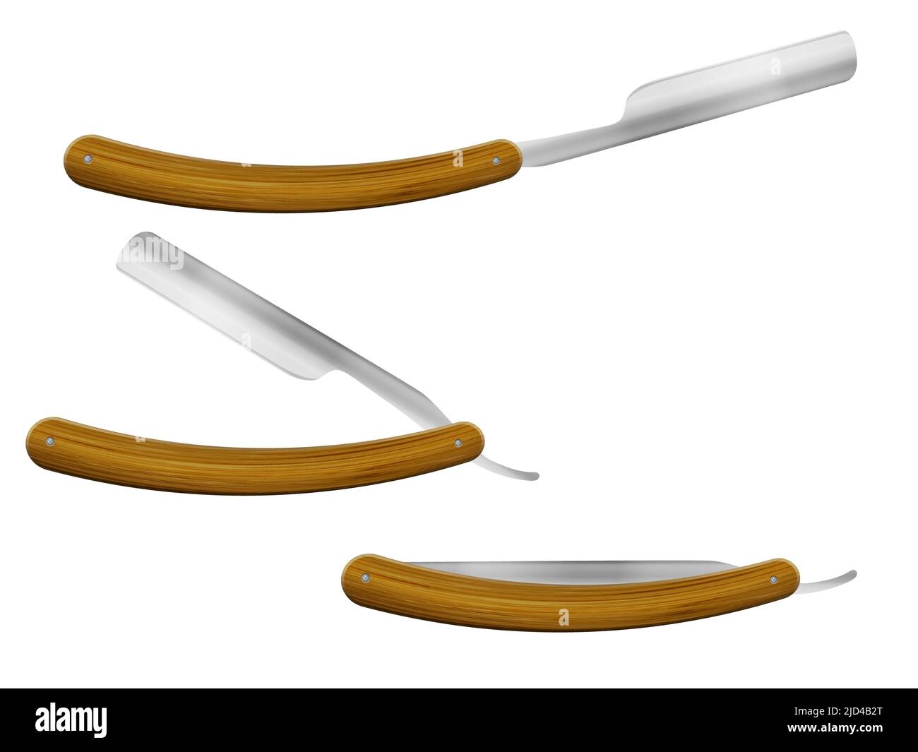 Straight razor set on a white background. Vector illustration Stock ...