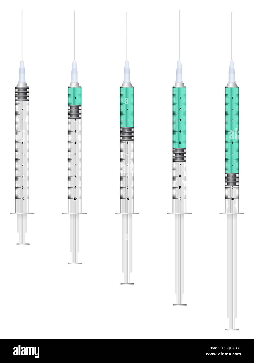 Syringe set on a white background. Vector illustration Stock Photo - Alamy