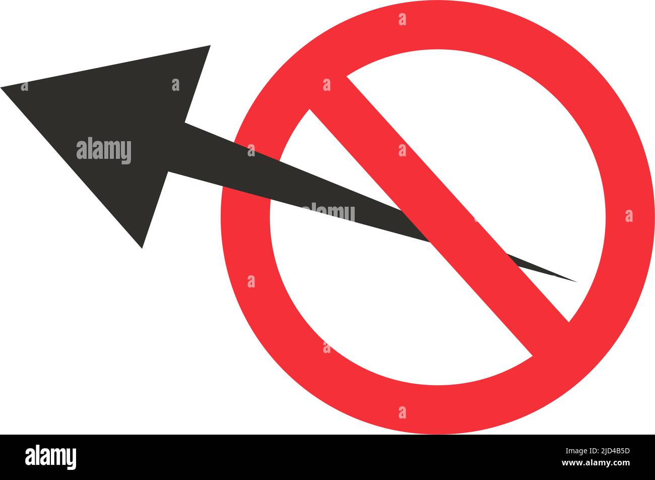 Prohibited mark and arrow. Stop sign. Editable vector Stock Vector ...