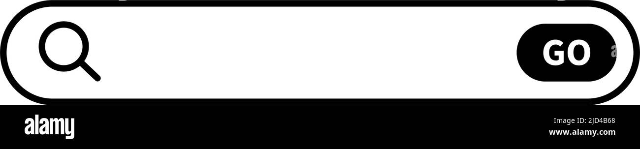 Search box with GO search button. Web search bar. Editable vector Stock ...
