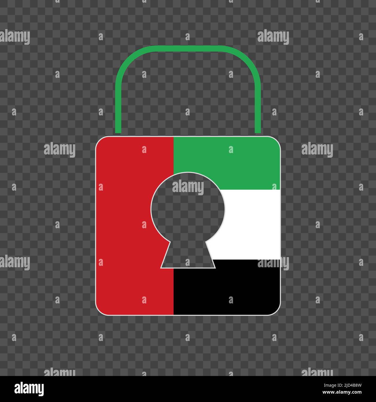 Padlock with the flag pattern of the United Arab Emirates. Country ...