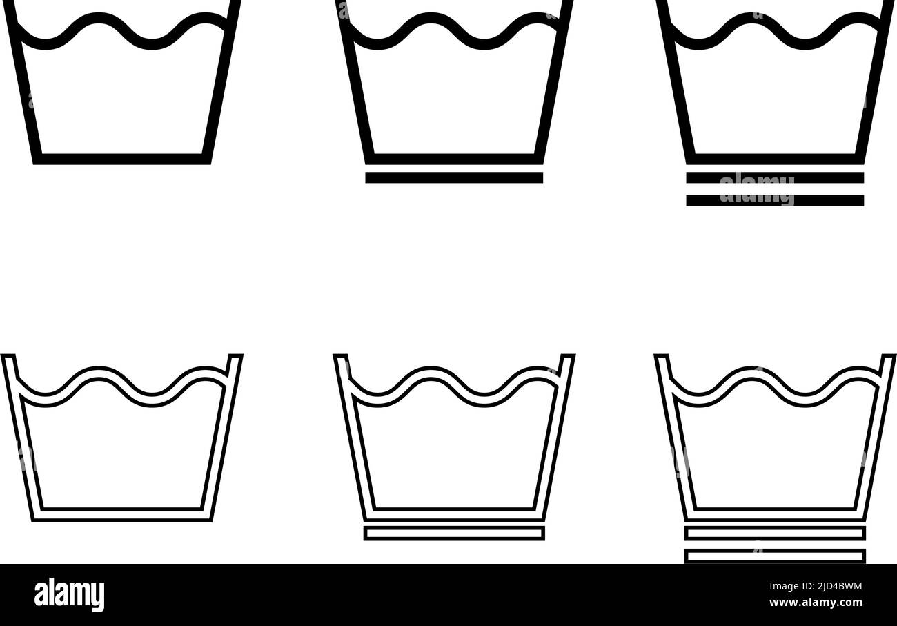 A set of icons for laundry tubs. Editable vector Stock Vector Image ...