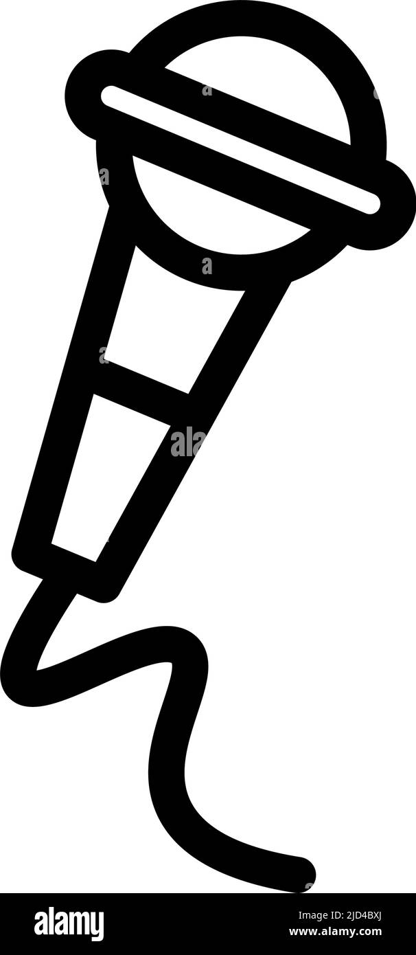 Corded handheld microphone icon. Audio symbol for interview and karaoke ...