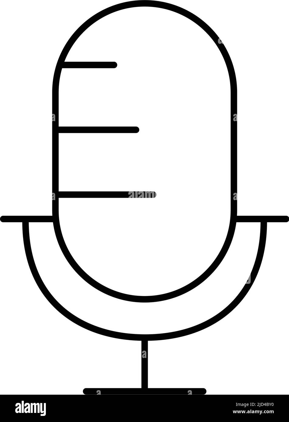 Microphone icon with thin line. Editable vector Stock Vector Image ...