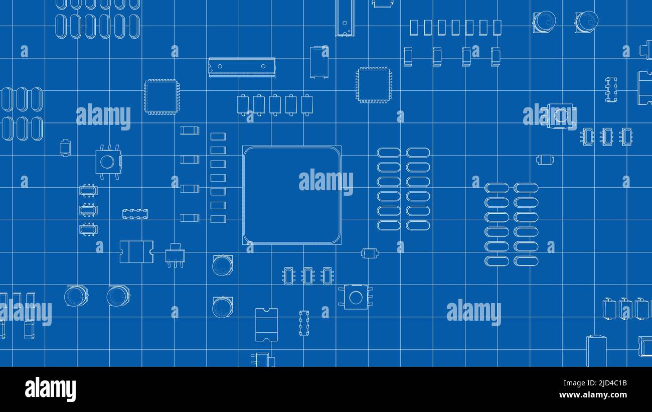 Electric circuit board, various chips. Vector Stock Vector Image & Art ...