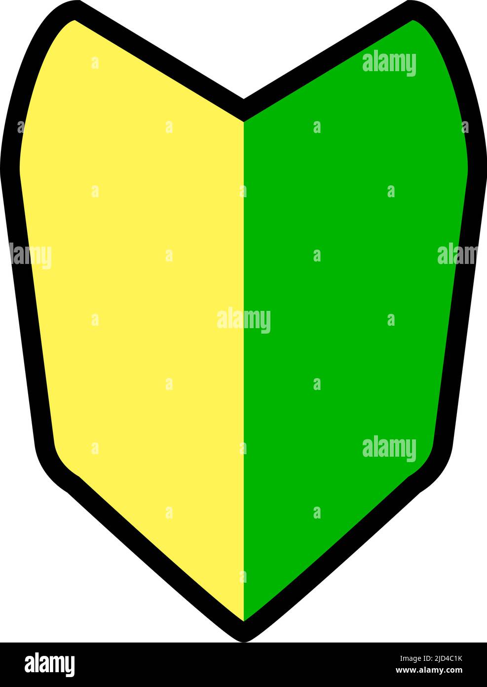 Japanese beginner's mark for driving. Young leaf mark. Editable vector ...