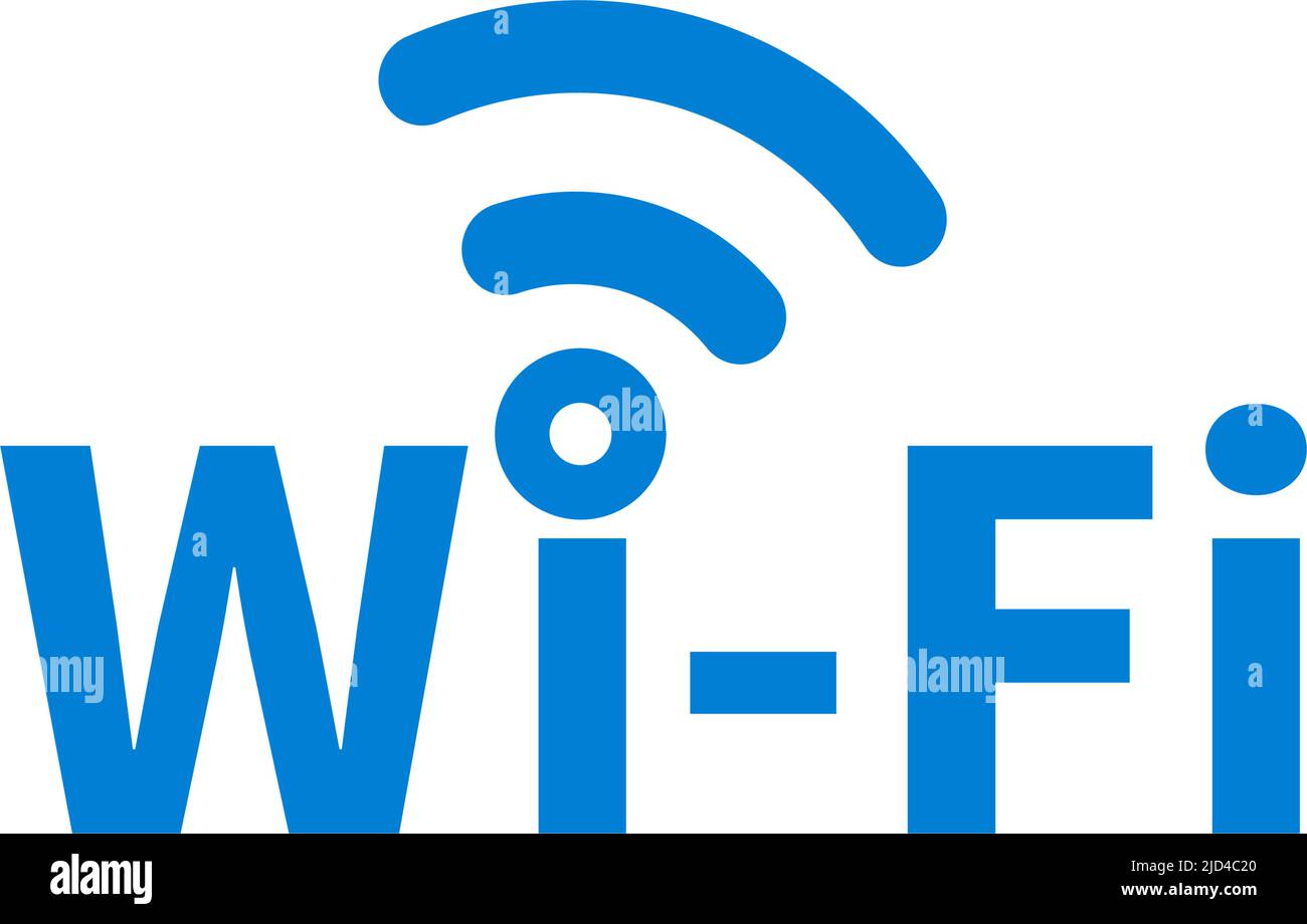 Combination of Wi-Fi text and Wi-Fi icon. Editable vector Stock Vector ...