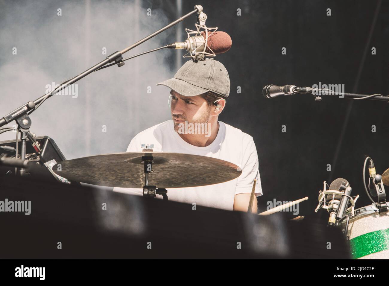 Christopher Bear performs live on stage with his band Grizzly Bear at ...
