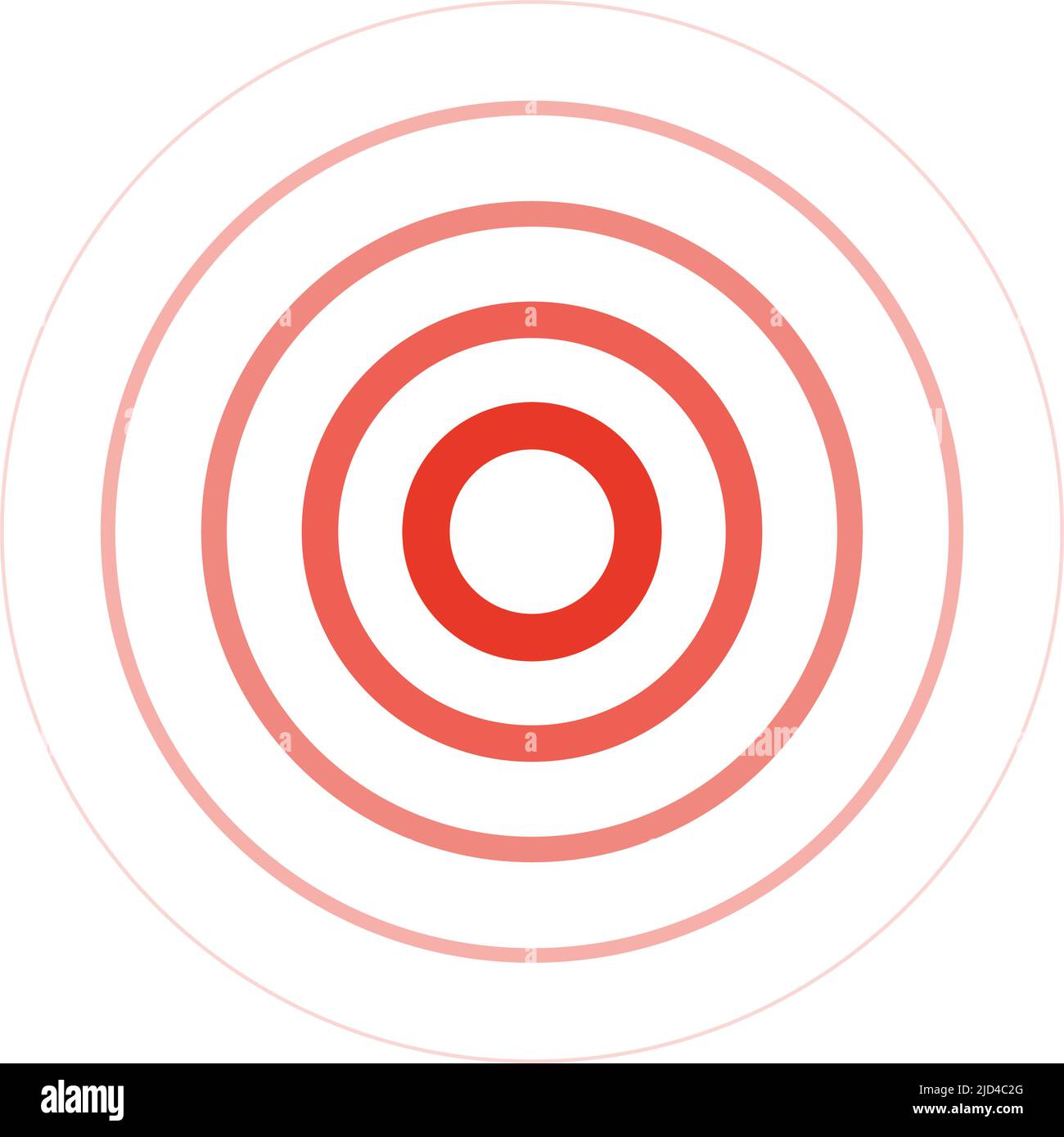 Red Rings sound wave and line in a circle. Tap symbol. Editable vector ...