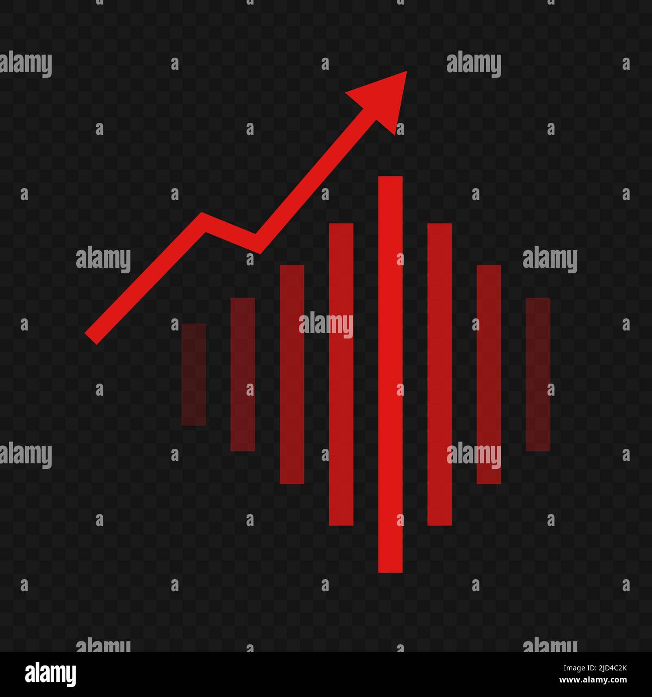 Red bar icon isolated on black transparent background. Editable vector ...