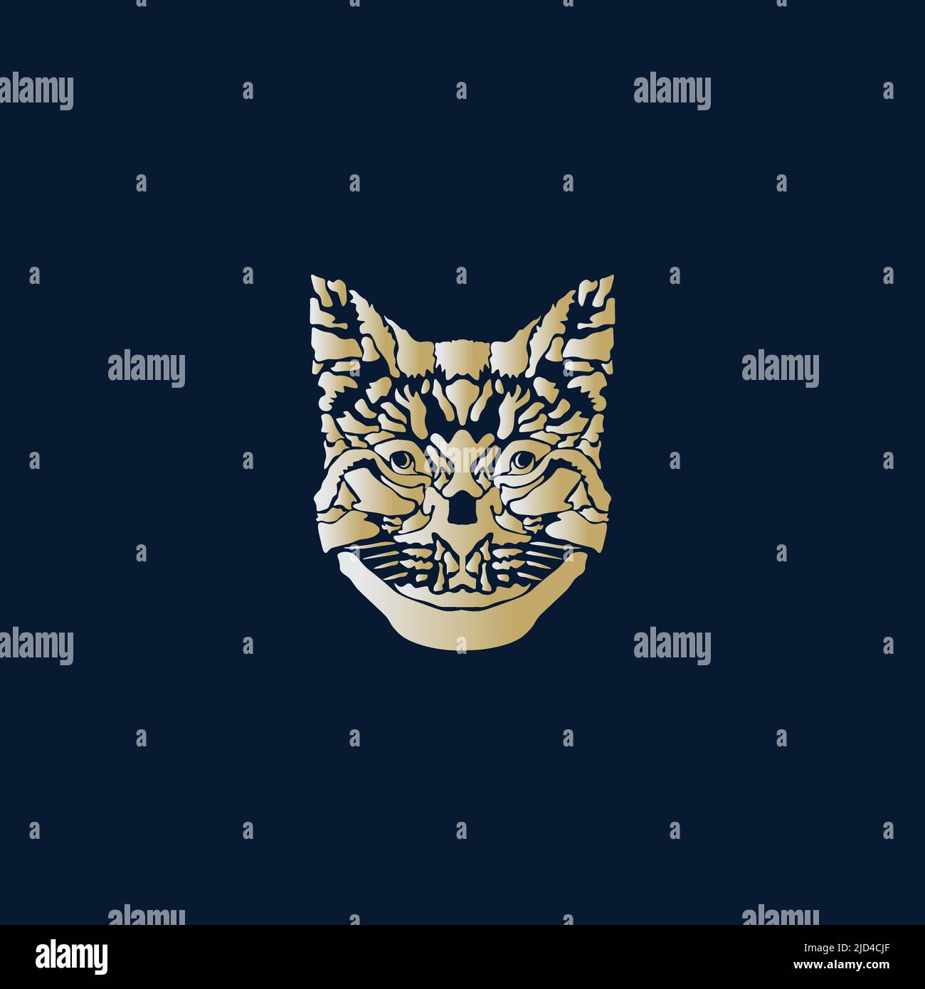 Golden cat head vector image isolated from background Stock Vector ...