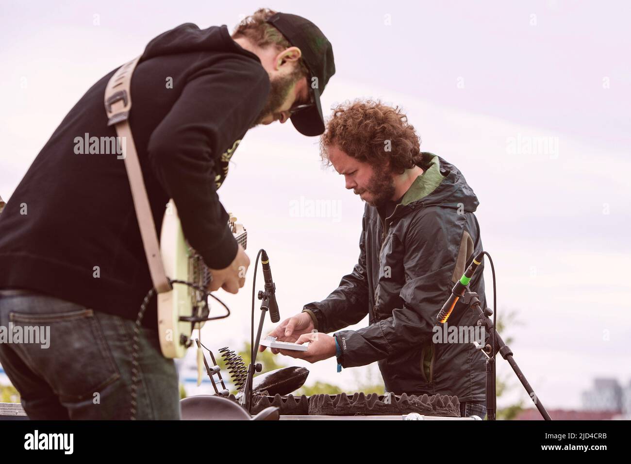 Justin Vernon (L) known as Bon Iver of Big Red Machine Band performs ...