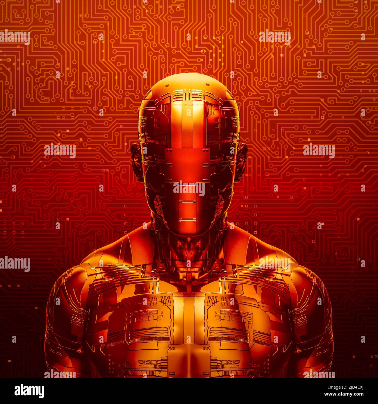 Faceless artificial intelligence - 3D illustration of dark blank faced ...