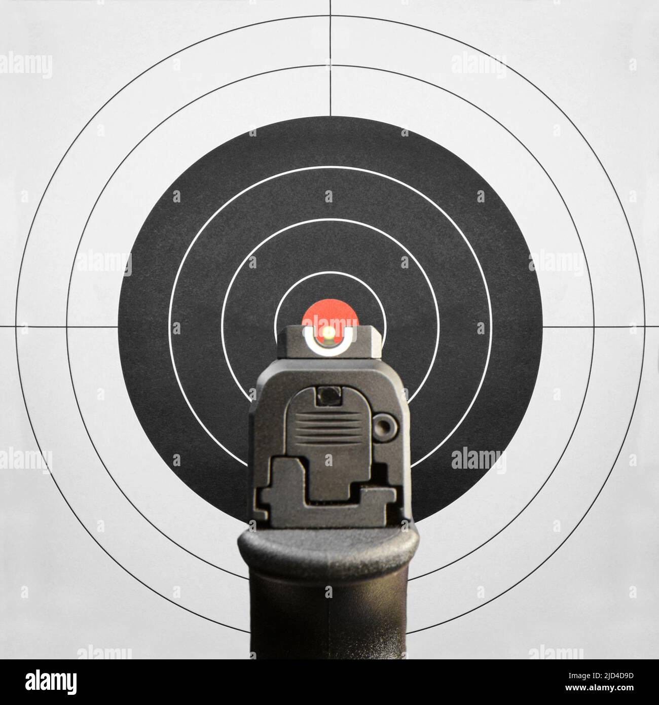 Sight picture with a Springfield Hellcat at the gun range Stock Photo ...