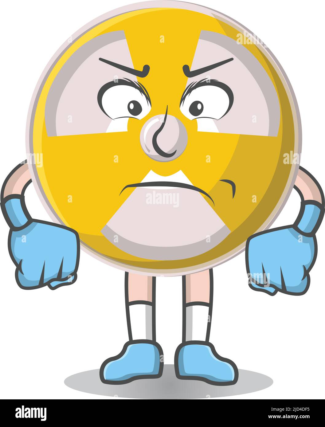 Radioactive cute angry with punch design character, design vector ...