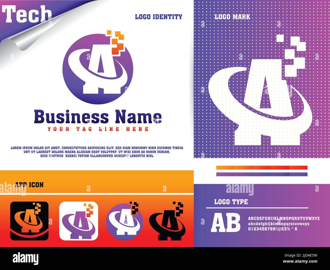 Tech Letter A Logo Design Template Stock Vector Image & Art - Alamy