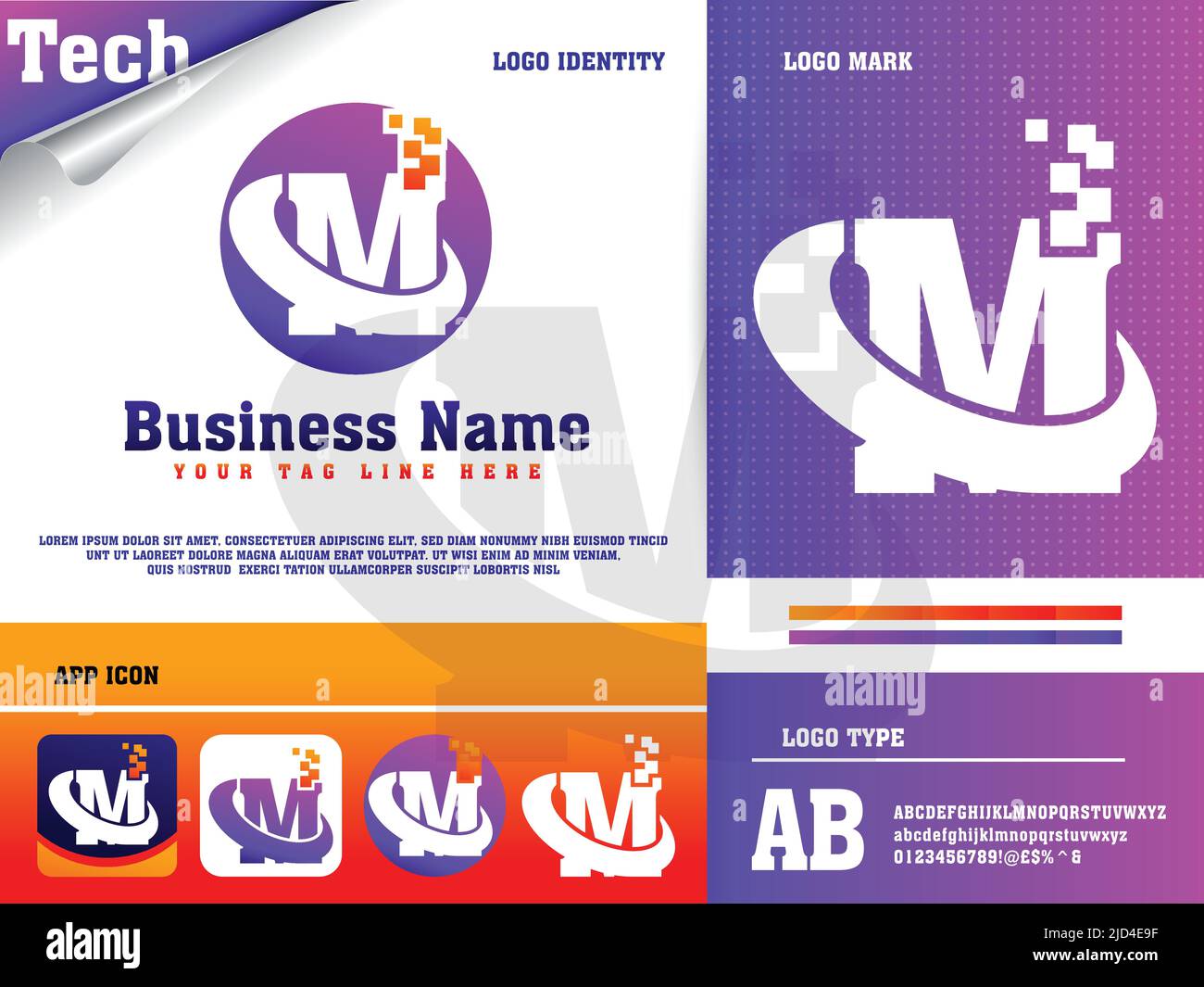 High tech letter branding Stock Vector Images - Alamy