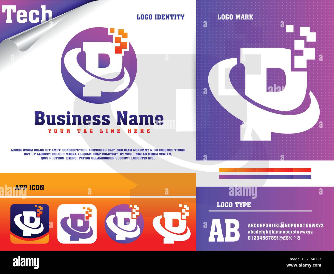 Tech Letter P Logo Design Template Stock Vector Image & Art - Alamy